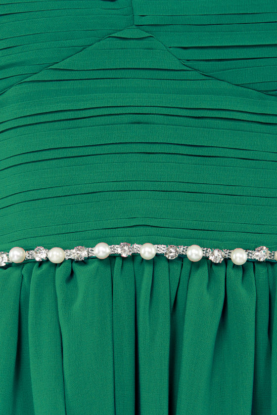 Pretty Emerald Green Dress - Strapless Dress - Rhinestone Dress - $79.00