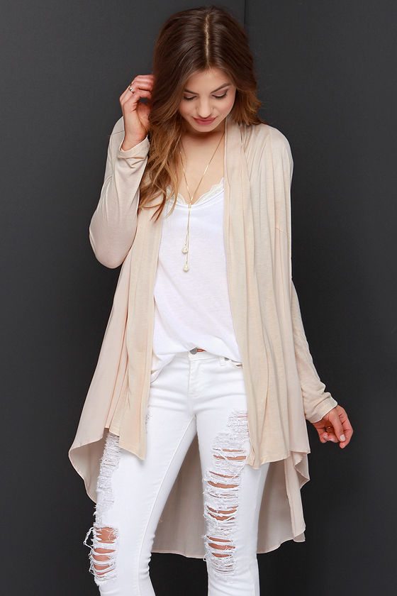 Chic Light Beige Top - Cardigan Sweater - High Low Top - $55.00 - Lulus