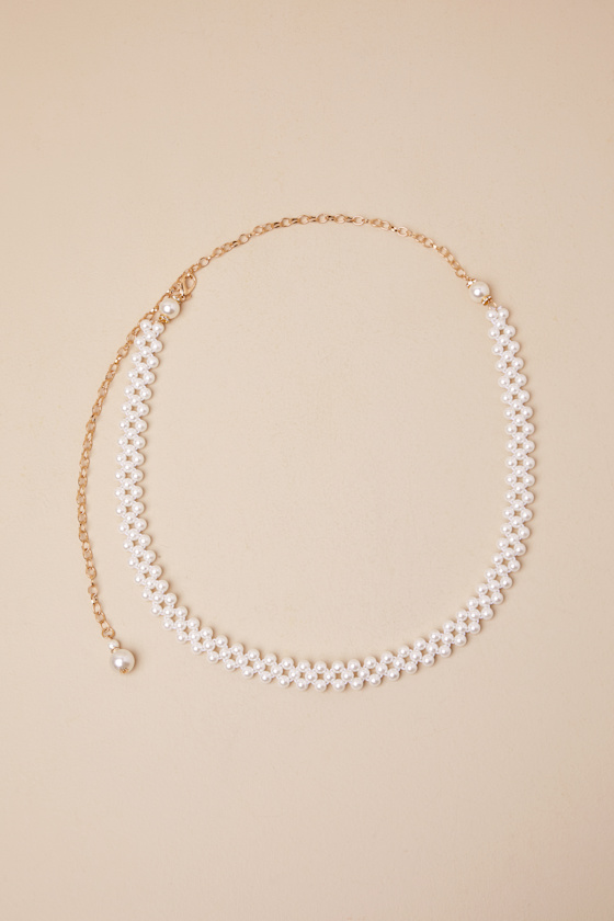 Gold Chain Belt - Pearl Chain Belt - Pearl Bridal Belt - Y2K Belt - Lulus