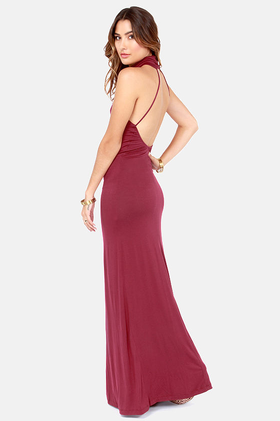 Cute Wine Red Dress Maxi Dress Backless Dress 49 00 Lulus