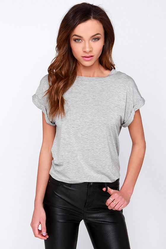 Cute Grey Tee - Crew Neck Tee - Grey Top - $34.00 - Lulus