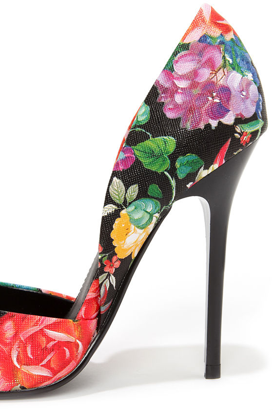 Pretty Floral Pumps - D'Orsay Pumps - D'orsay Heels - $89.00