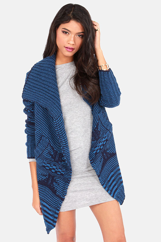 Cute Blue Sweater - Cardigan Sweater - Knit Sweater - $79.00 - Lulus