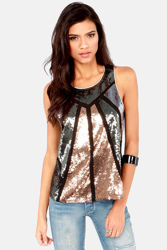 Cute Black Top - Sequin Top - Sleeveless Top - $34.00 - Lulus