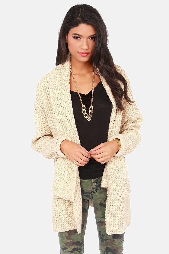 Cozy Beige Cardigan - Knit Cardigan - Beige Sweater - $57.00 - Lulus