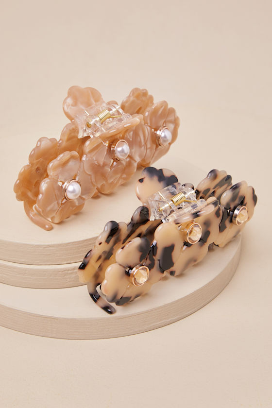 Multi Hair Claw Clip Set - Marbled Hair Clip - Leopard Claw Clip - Lulus