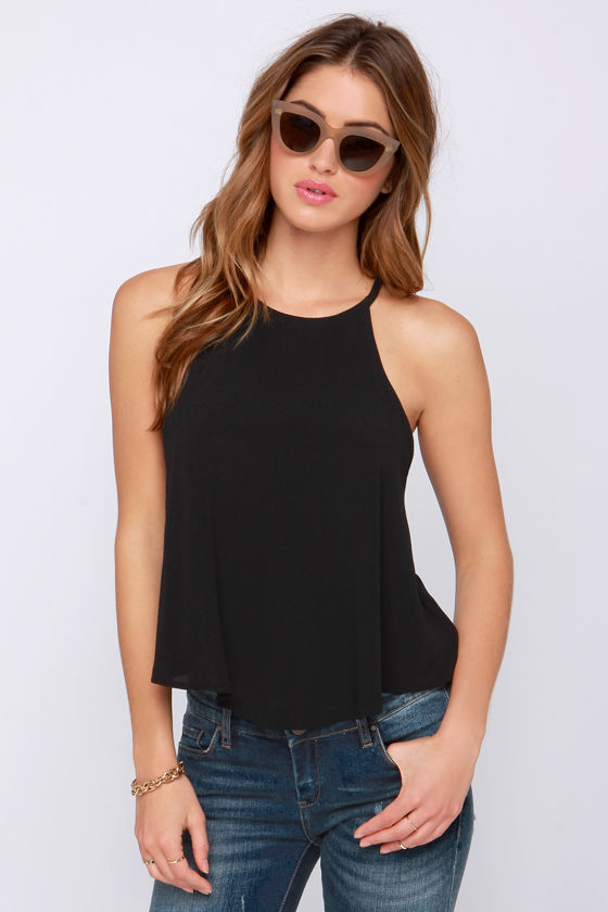 Pretty Black Top - Crop Top - Halter Top - $31.00 - Lulus