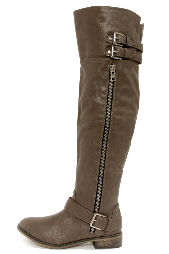 Cute Grey Boots - Over the Knee Boots - OTK - Riding Boots - $48.00 - Lulus