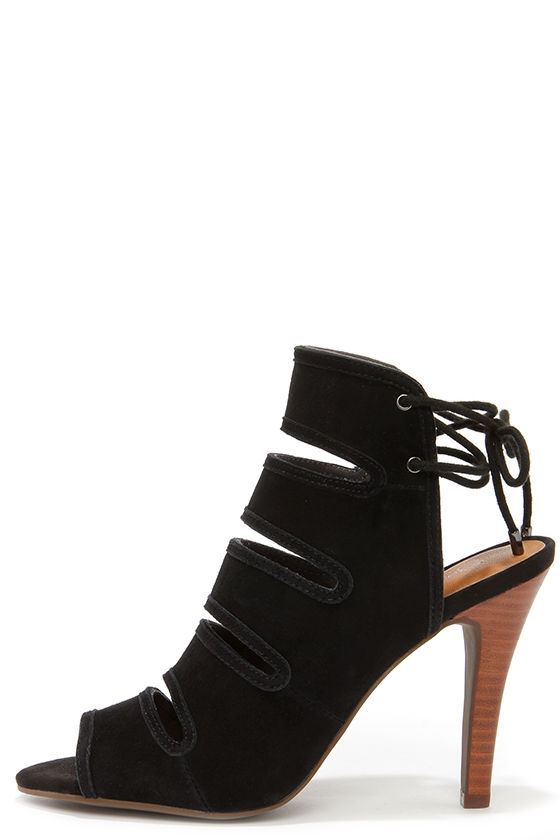 Cute Black Heels - Suede Heels - Shootie Heels - $121.00 - Lulus