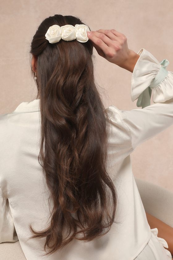 Multi Rosette Hair Clip Set - Satin Rosette Hair Clips - Clip Set - Lulus