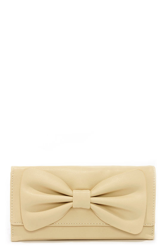 Cute Beige Wallet - Bow Wallet - Vegan Leather Wallet - $21.00 - Lulus
