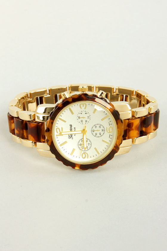 Cute Gold Watch - Tortoiseshell Watch - Boyfriend Watch - $26.00 - Lulus