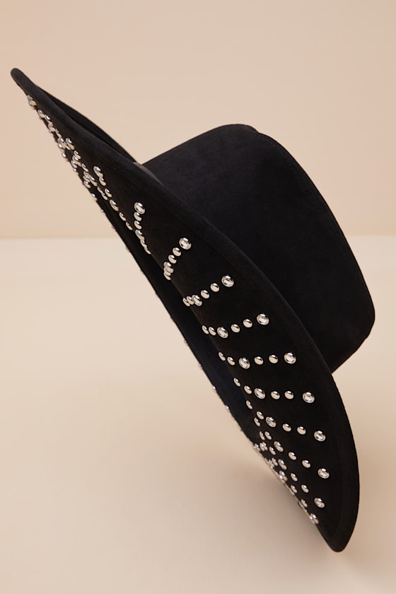 Black Western Hat - Turquoise Studded Cowgirl Hat - Studded Hat - Lulus