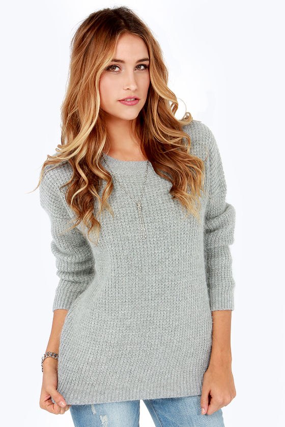 Knit Sweater - Grey Sweater - Pullover Sweater - $73.00 - Lulus