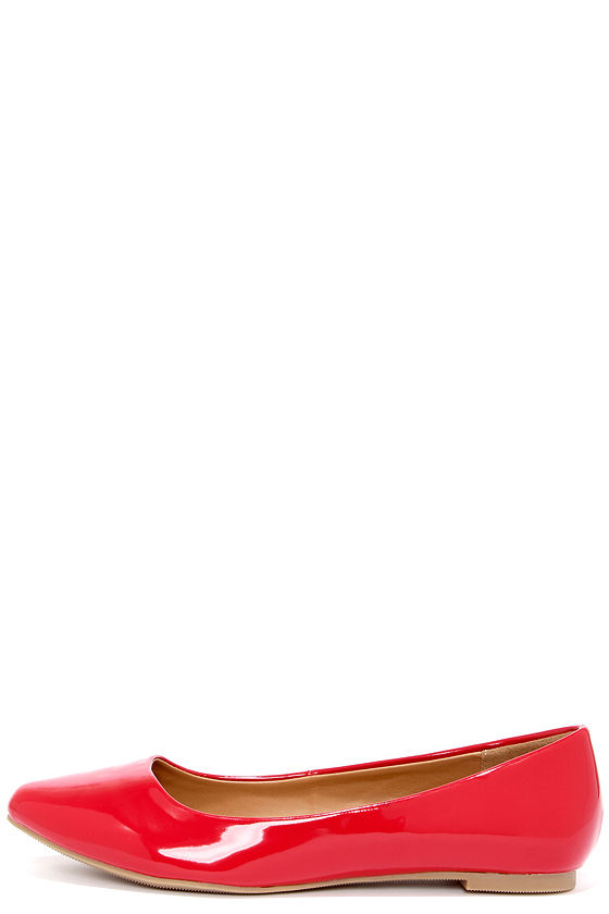 Cute Red Flats - Patent Flats - Pointed Flats - Red Shoes - $18.00 - Lulus