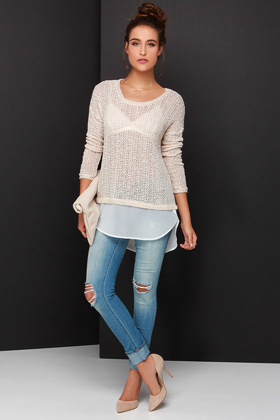 Cute Beige Top - Sweater Top - High Low Top - $37.00 - Lulus