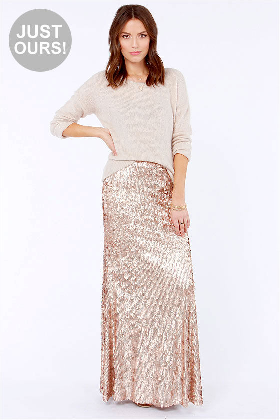 Pretty Gold Skirt - Sequin Skirt - Maxi Skirt - $95.00 - Lulus
