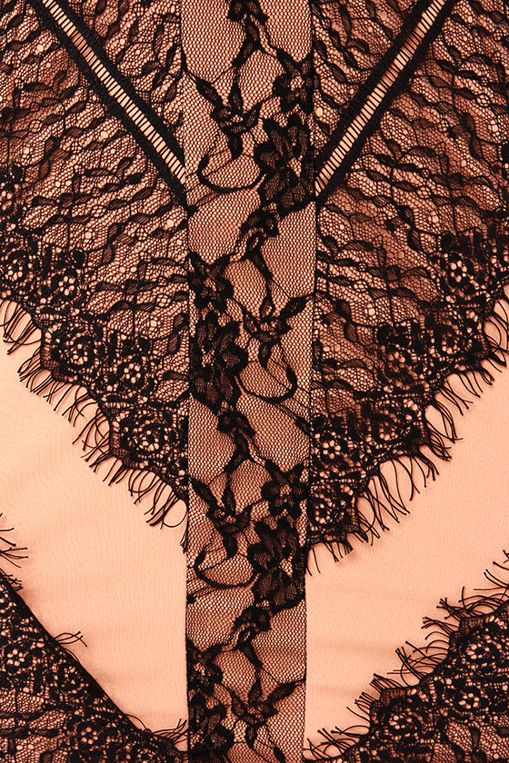 Chic Peach Dress - Lace Dress - Cocktail Dress - $36.00