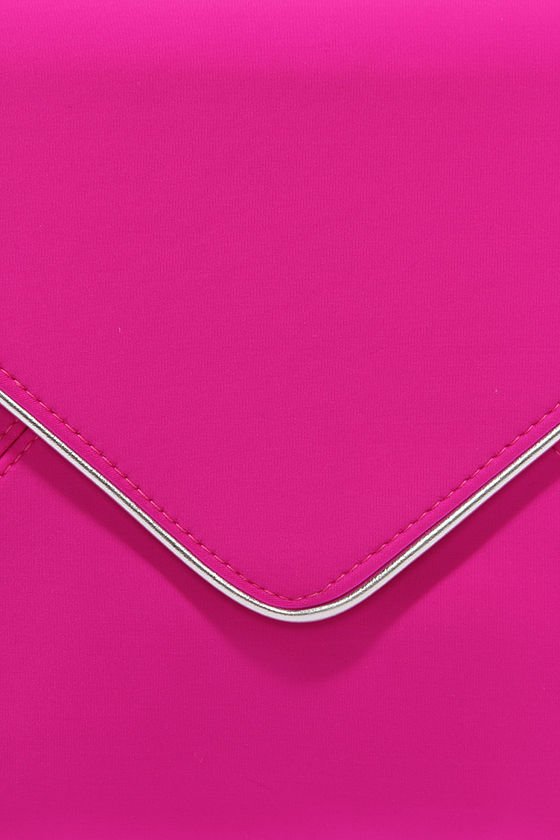 Cute Fuchsia Clutch - Scuba Knit Clutch - Pink Purse - $29.00