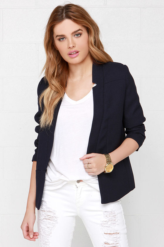 Sugarhill Boutique Spring Blazer - Navy Blue Blazer - $85.00 - Lulus