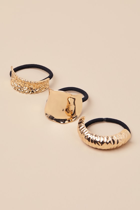 Gold and Black Hair Band Set - 3PC Hair Band Set - Hair Bands - Lulus