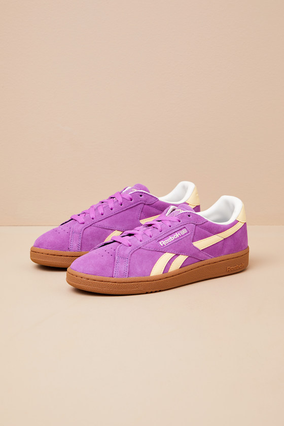 Reebok Club C Grounds UK - Purple Rave Sneakers - Suede Sneakers - Lulus