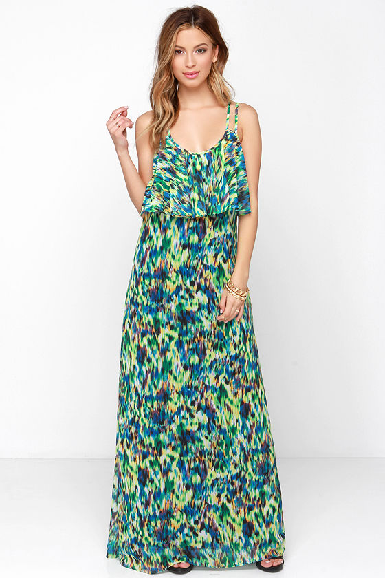 Lovely Green Print Dress - Maxi Dress - Sleeveless Dress - $84.00 - Lulus