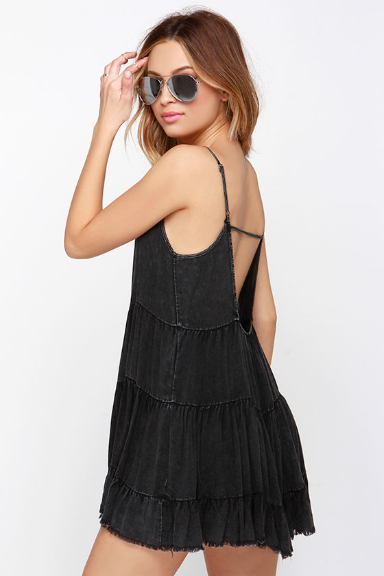 Cute Washed Black Dress - Sleeveless Dress - Mini Dress - $36.00 - Lulus