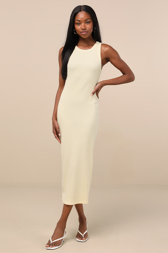 Yellow Bodycon Dress - Bodycon Midi Dress - Sleeveless Bodycon - Lulus