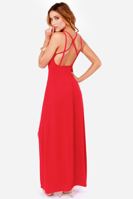 Sexy Backless Dress - Red Dress - Maxi Dress - Slip Dress - $57.00 - Lulus