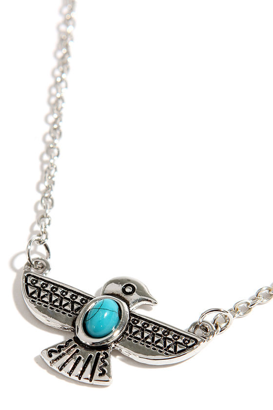 Cool Silver Necklace - Thunderbird Necklace - $16.00