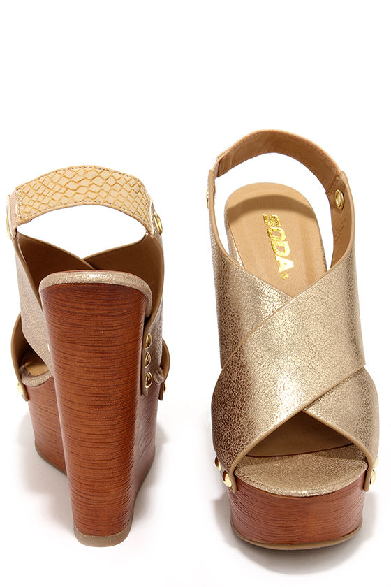 Cute Gold Wedges - Wedge Sandals - Platform Wedges - $34.00 - Lulus