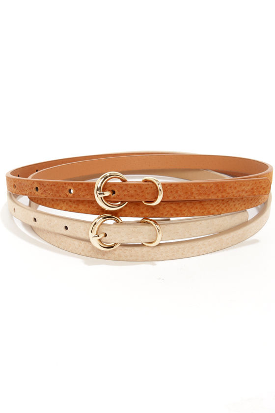 Cute Beige Belt - Tan Belt - Belt Set - Skinny Belt - $13.00 - Lulus