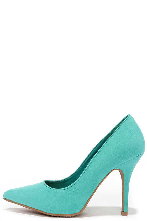 Chic Turquoise Pumps - Suede Pumps - Pointed Pumps - $23.00 - Lulus