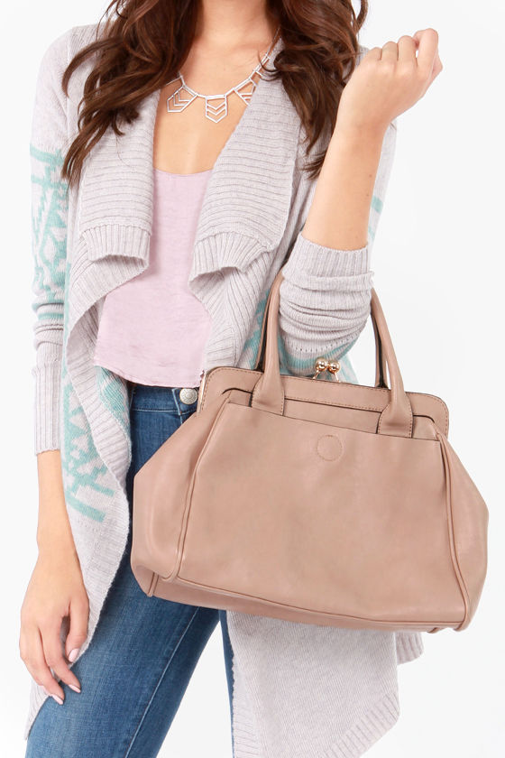 Cute Taupe Handbag - Taupe Purse - Vegan Purse - $49.00