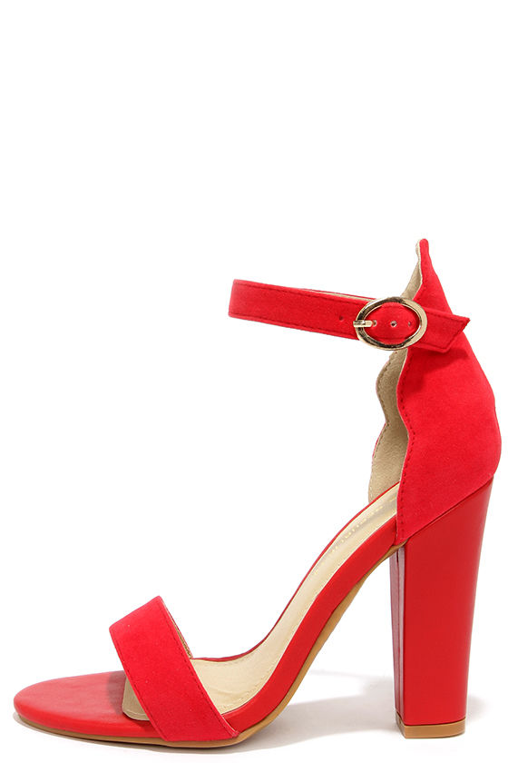 Pretty Red Heels - Ankle Strap Heels - $32.00 - Lulus