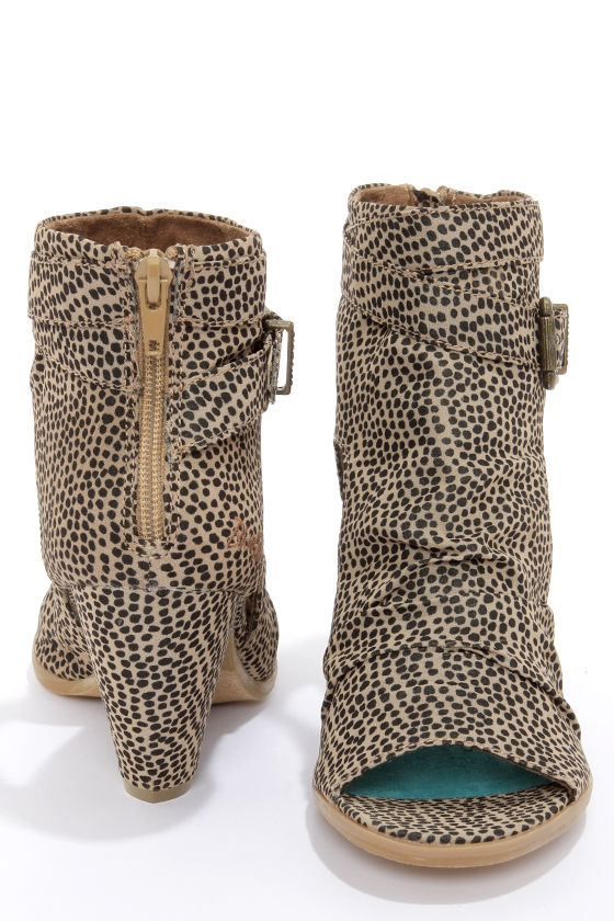 Cute Brown Booties - Peep Toe Booties - Cutout Booties - $59.00
