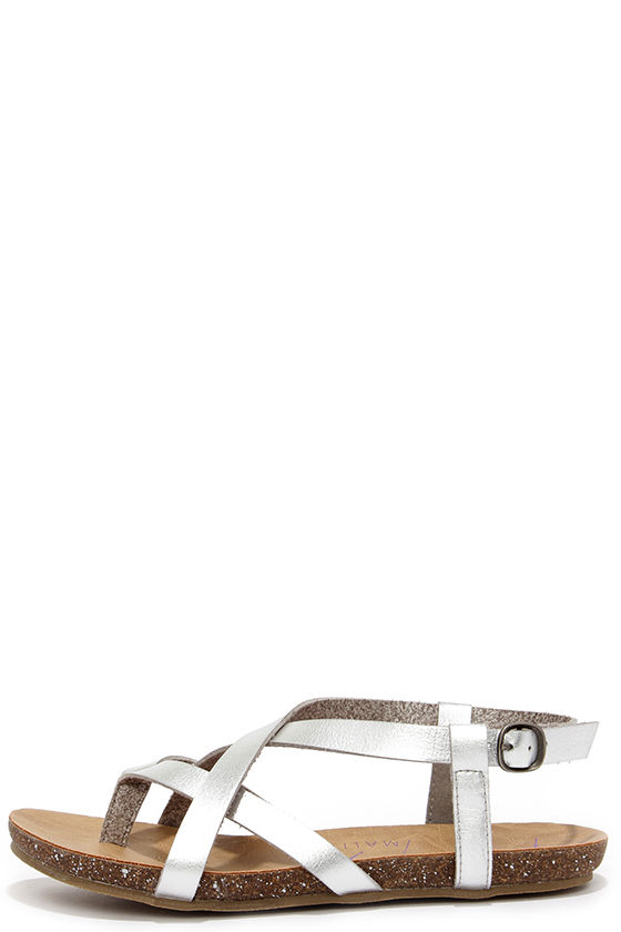 Cute Silver Sandals - Strappy Sandals - $46.00 - Lulus