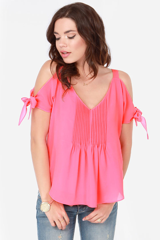 Cute Hot Pink Top - Off-the-Shoulder Top - Neon Top - $37.00 - Lulus