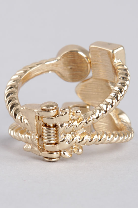 Pretty Rhinestone Ring - Peach Ring - Gold Ring - $11.00 - Lulus