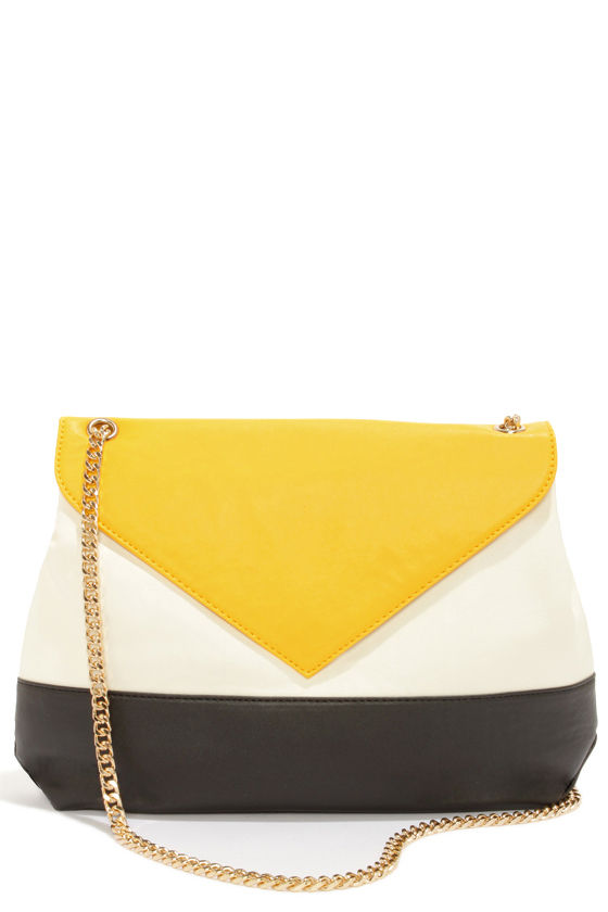 Cute Color Block Purse - Vegan Leather Purse - Yellow Purse - $43.00 ...