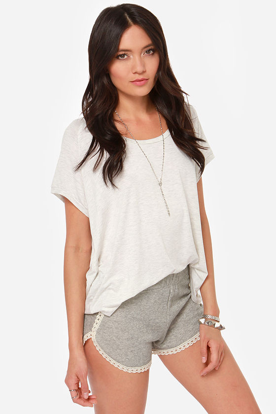 Cute Grey Shorts - Lace Shorts - $30.00 - Lulus