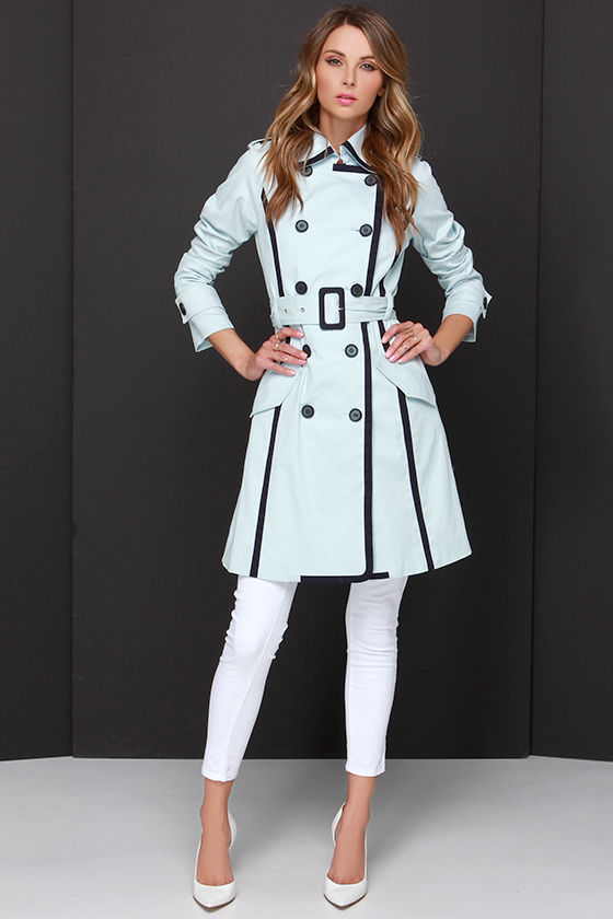 Chic Light Blue Coat - Trench Coat - Button-Up Coat - $156.00 - Lulus