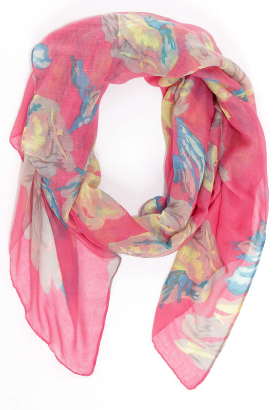 Pretty Floral Print Scarf - Pink Scarf - Woven Scarf - $14.00 - Lulus