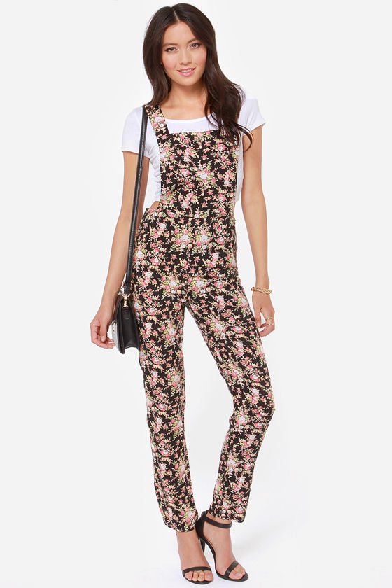 Cute Floral Print Overalls - Black Overalls - $49.00 - Lulus