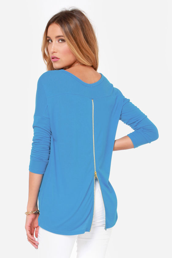 Cute Blue Sweater - Knit Sweater - Long Sleeve Top - $35.00 - Lulus