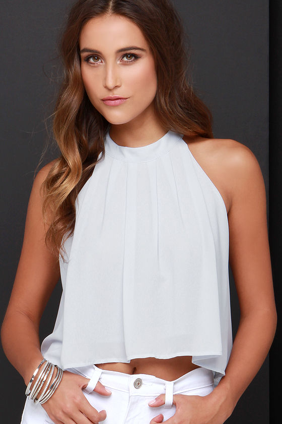 Cute Light Blue Top - Crop Top - High-Low Top - $34.00 - Lulus