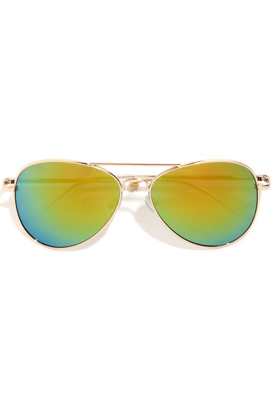 Cool Yellow Sunglasses - Aviator Sunglasses - Aviators - $13.00 - Lulus