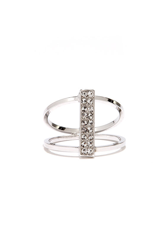 Cute Silver Ring - Rhinestone Ring - $12.00 - Lulus