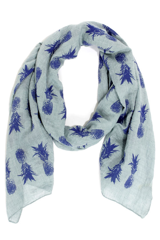 Cute Blue Scarf - Pineapple Scarf - Print Scarf - $21.00 - Lulus